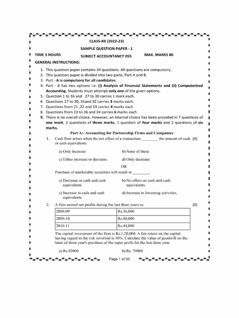 Sample - Paper - I - Accs | PDF | Revenue | Equity (Finance)
