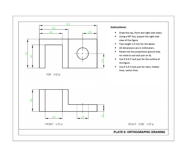 Plate 8 - Orthographic Drawing | PDF