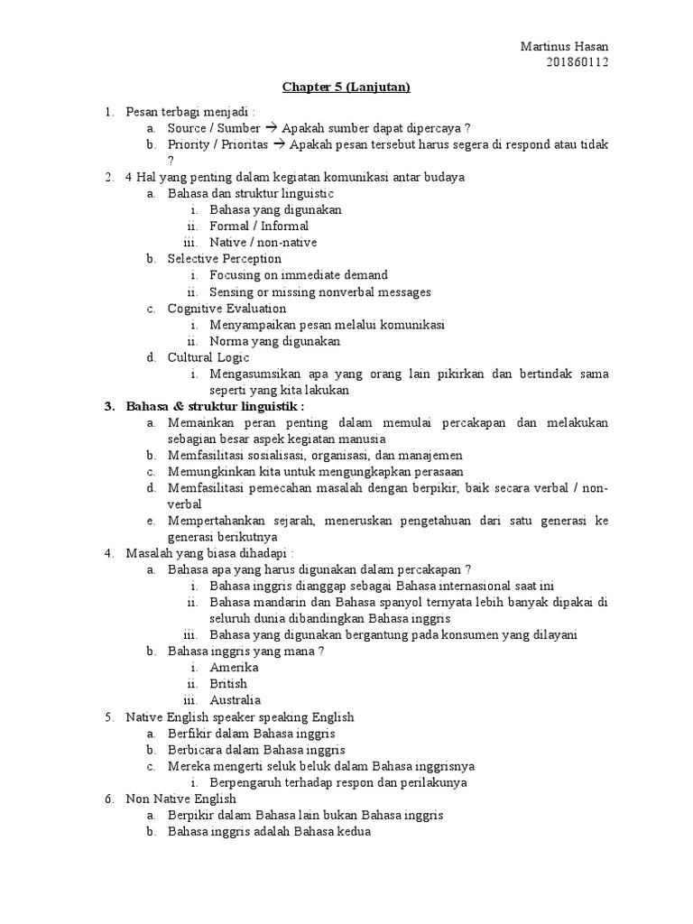 Martinus Hasan - Rangkuman Chapter 5 + Chapter 6 | PDF | Ilmu Sosial | Sains & Matematika