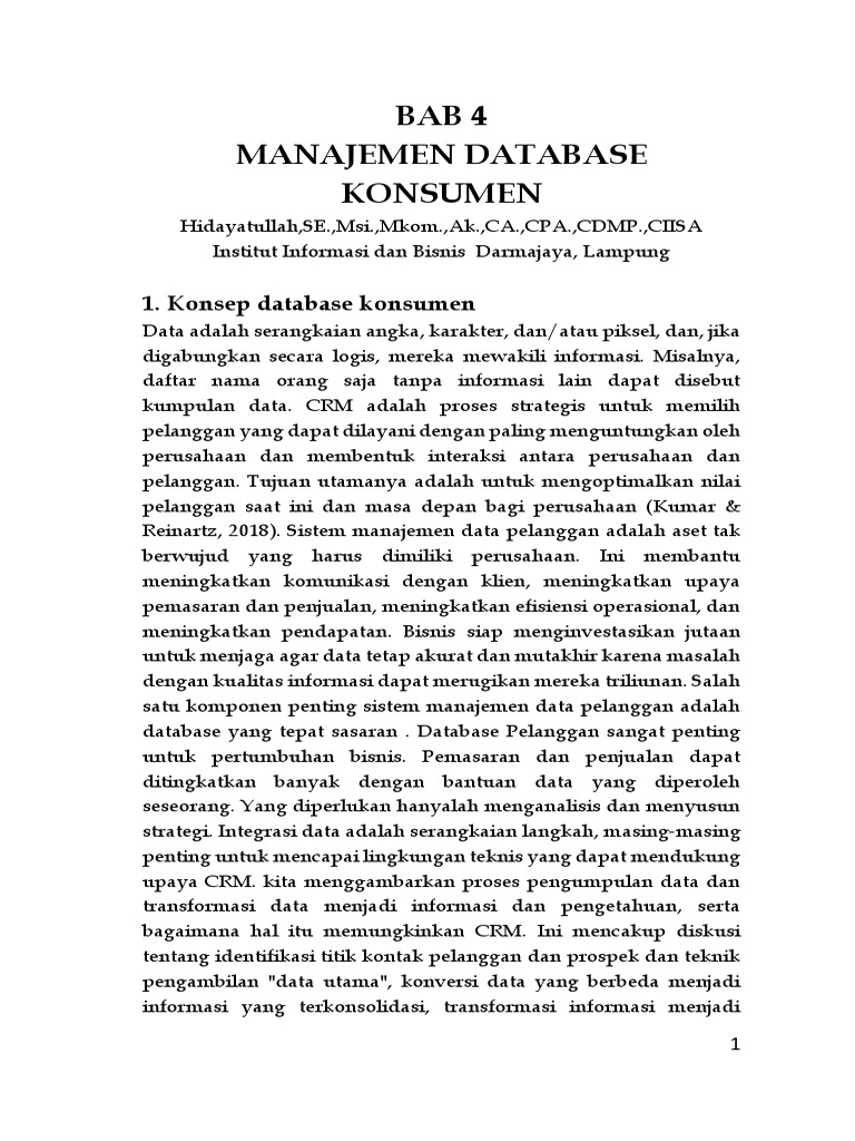 Manajemen Database Pelanggan Efektif | PDF