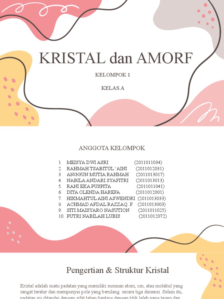 Kristal Dan Amorf Kelompok 1 | PDF