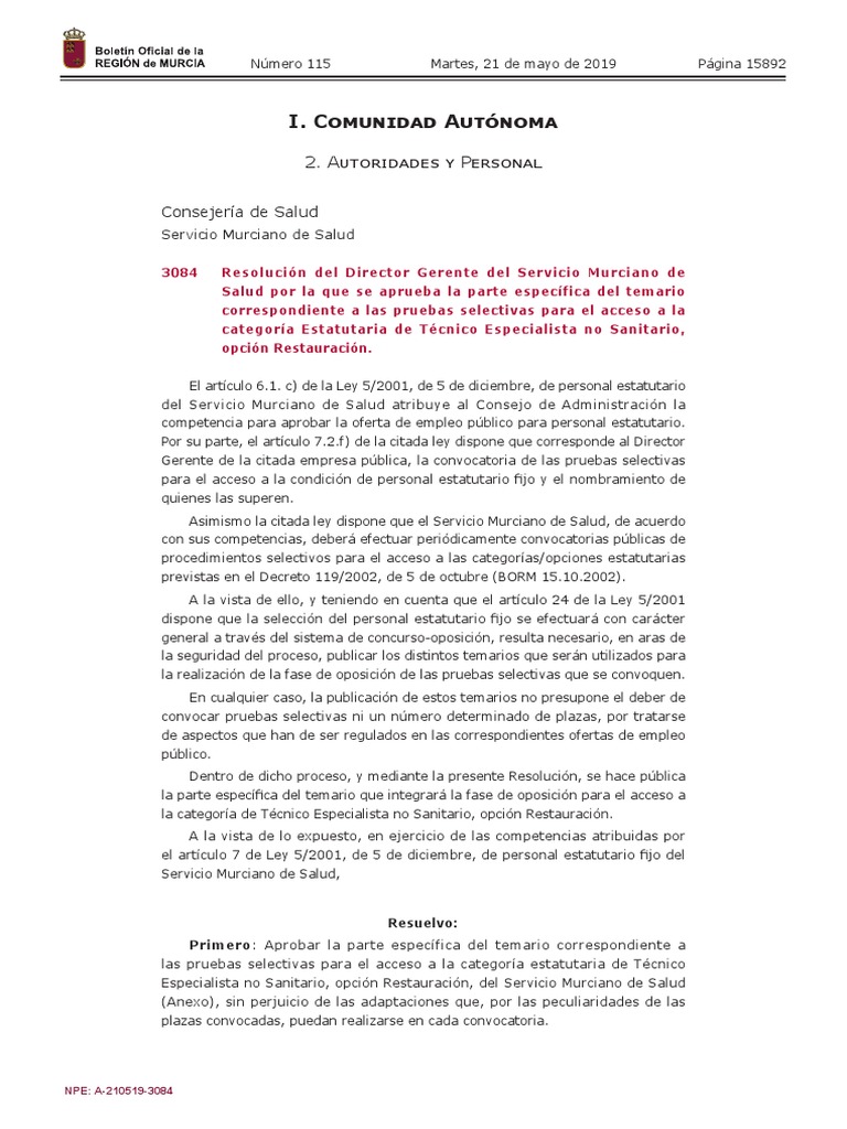 Temas Especificos Oposición Cocina | PDF | Análisis de Riesgo y Puntos ...