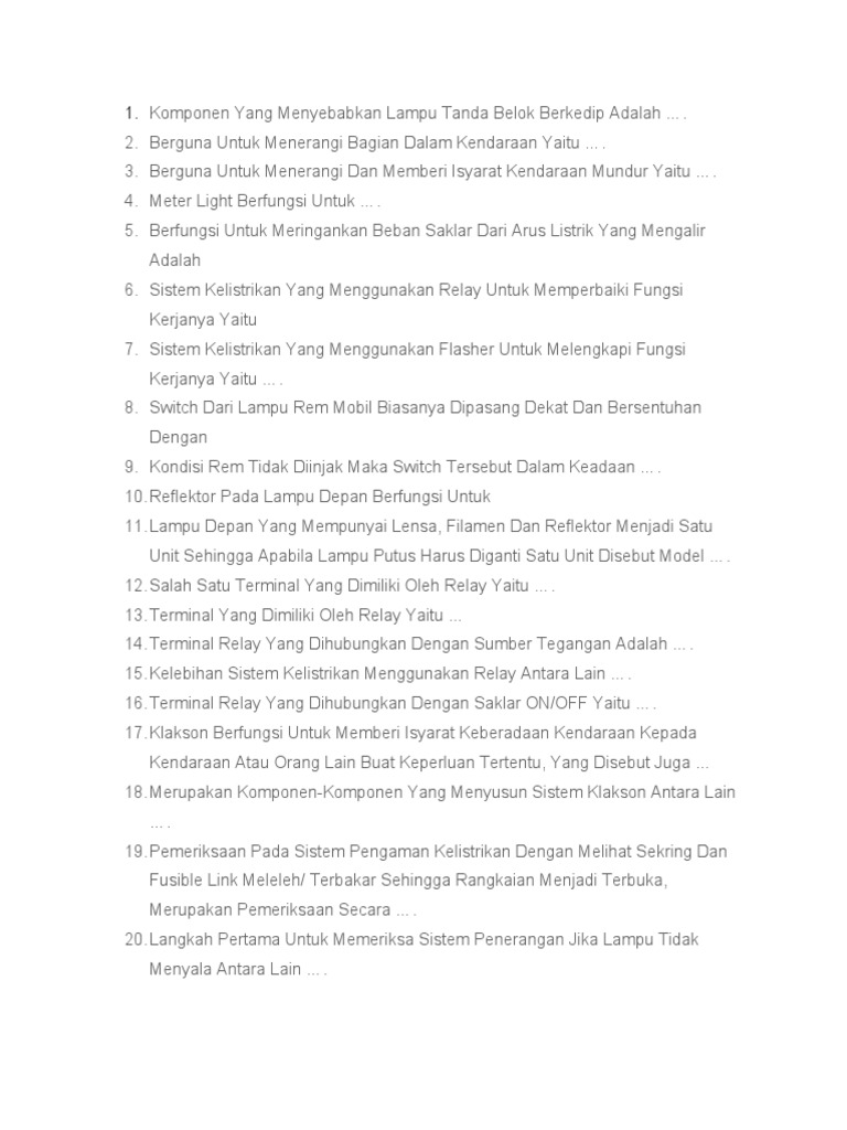 Kisi Soal Teori Ukk 2023 | PDF