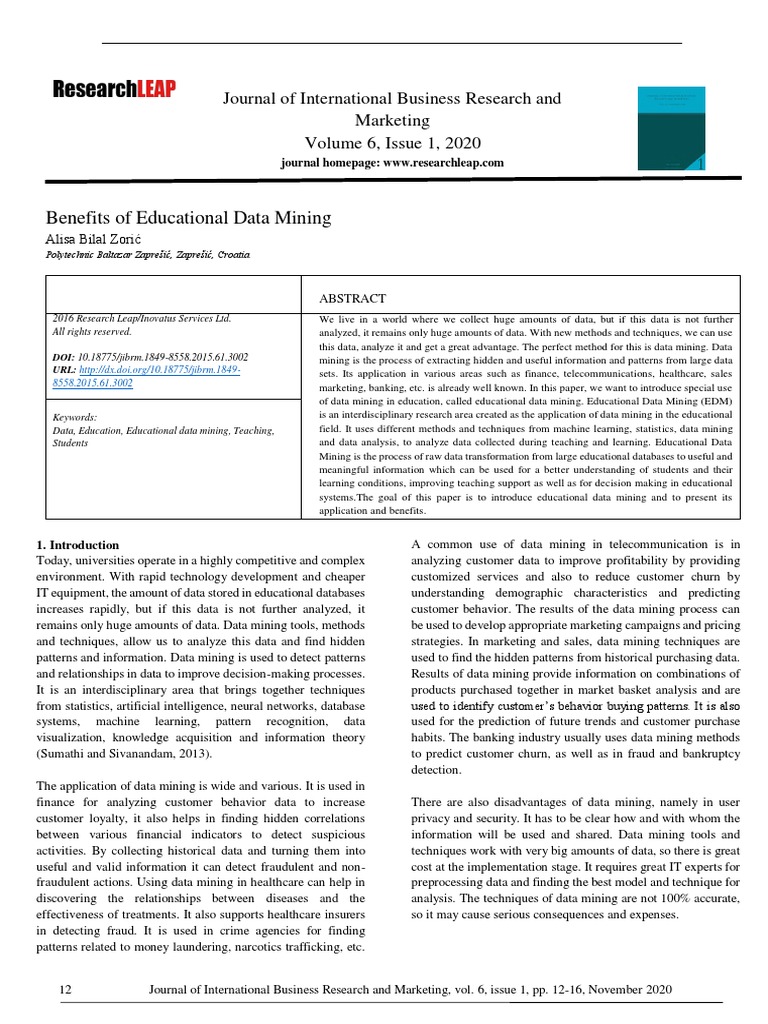 Educational Data Mining Insights | PDF | Data Mining | Machine Learning