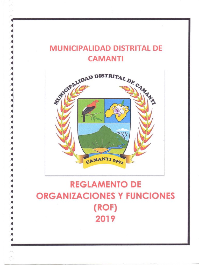 ROF - REGLAMENTO DE ORGANIZACIÓN Y FUNCIONES-comprimido PDF | PDF