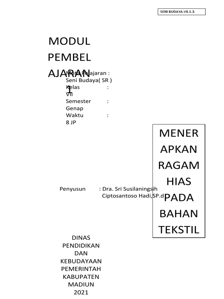 Modul 1 Senbud Kelas 7 | PDF