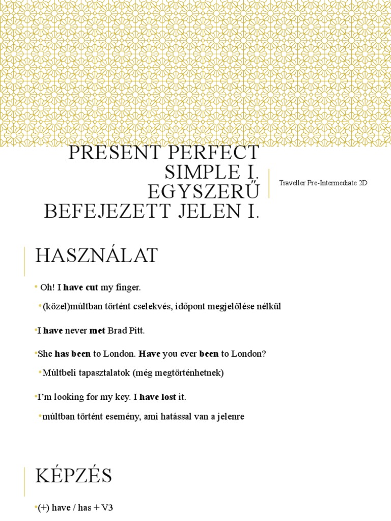 PRESENT PERFECT TENSE GUIDE | PDF