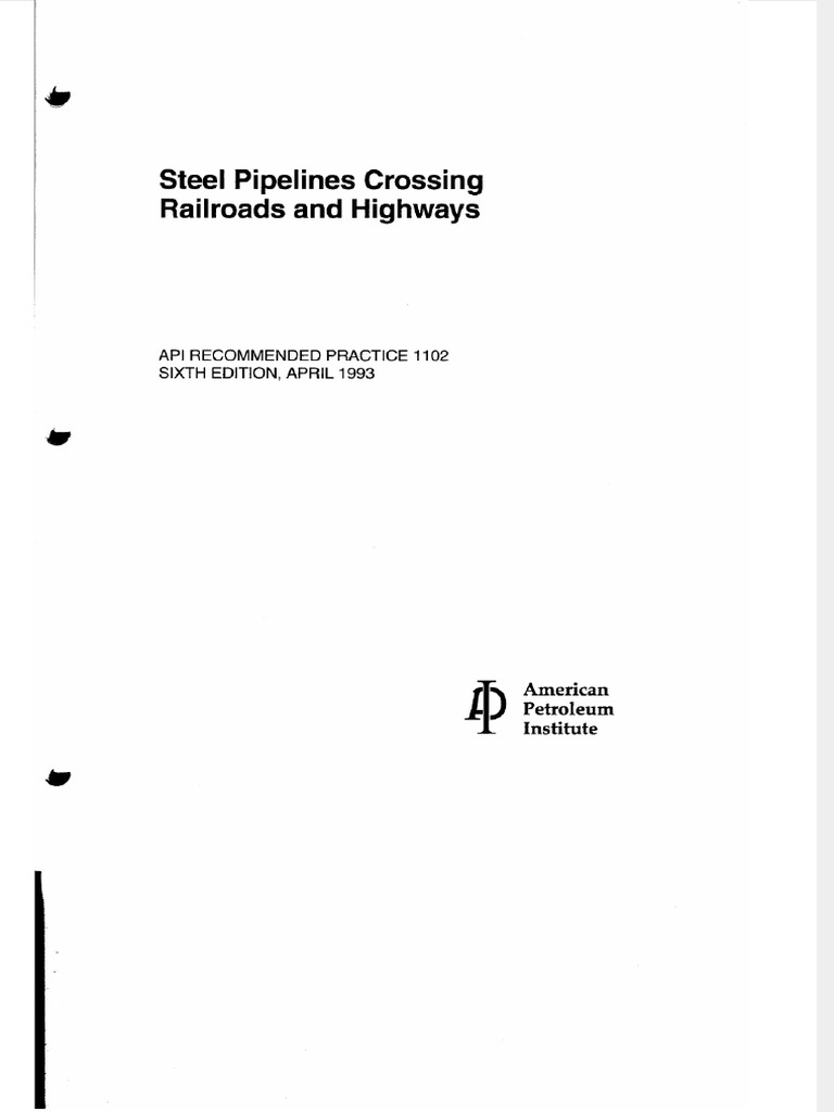 Dokumen - Tips API 1102 Pipelines Crossing Railroad Highwayspdf | PDF