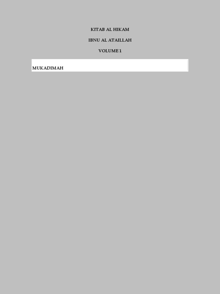 Kitab Al Hikam | PDF