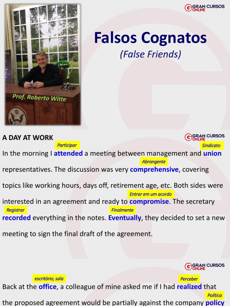 Falsos Cognatos: (False Friends) | PDF