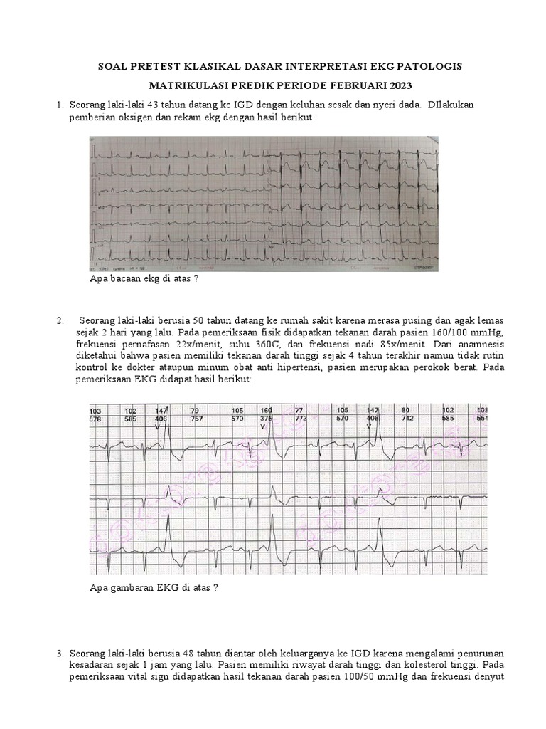 Soal Interpretasi EKG Patologis | PDF | Pengembangan Diri | Kesehatan Holistik