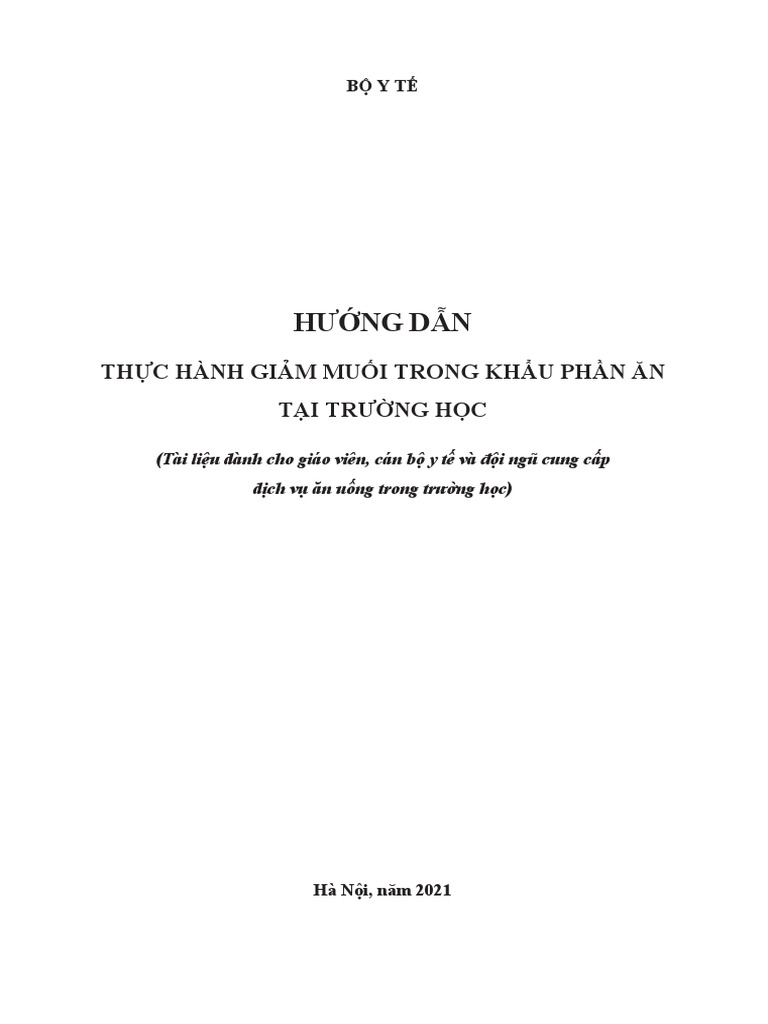 Huong Dan Thuc Hanh Giam Muoi Trong Khau Phan An Tai Truong Hoc. in | PDF