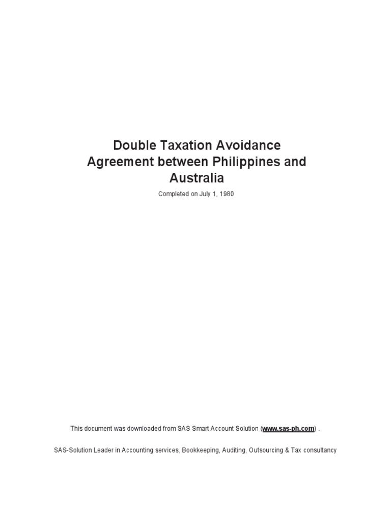 Tax Treaties Philippines and Australia | PDF | Dividend | Taxes
