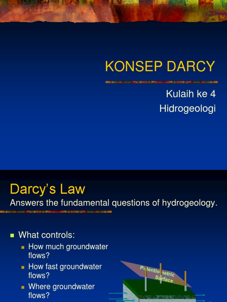 04 Konsep Darcy | PDF | Hydrogeology | Porosity
