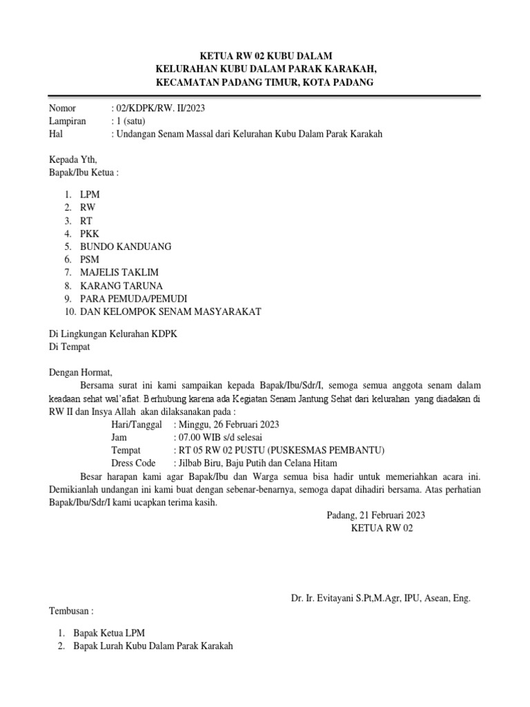 Undangan Senam | PDF