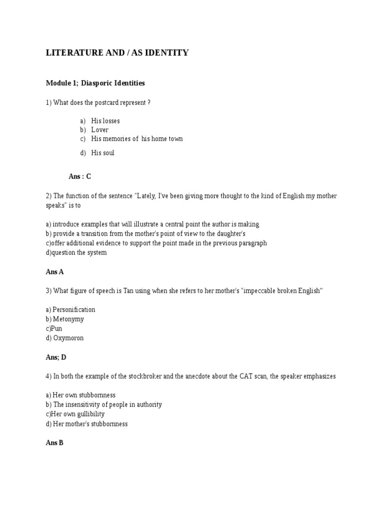3 Sem Literature and As Identity | PDF