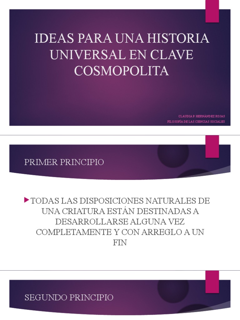 KANT. Ideas para Una Historia Universal | PDF