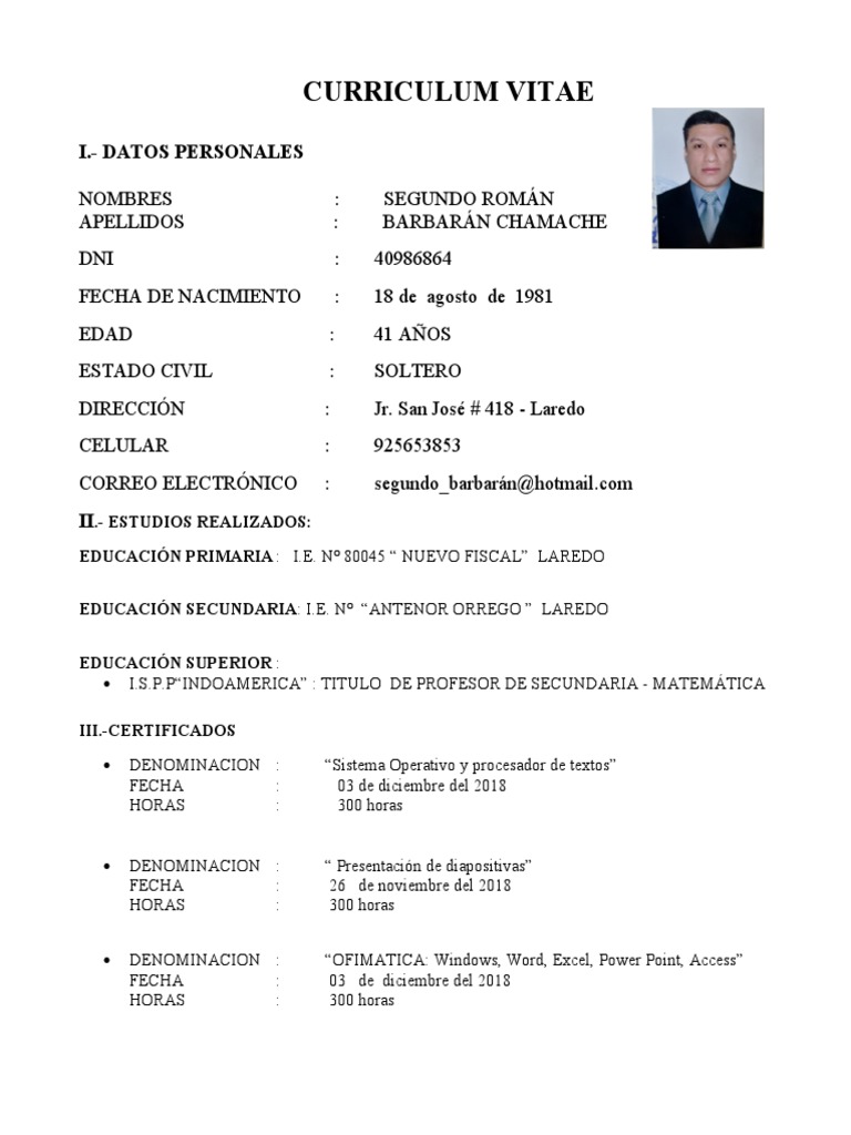 CV de Segundo Román Barbarán | PDF