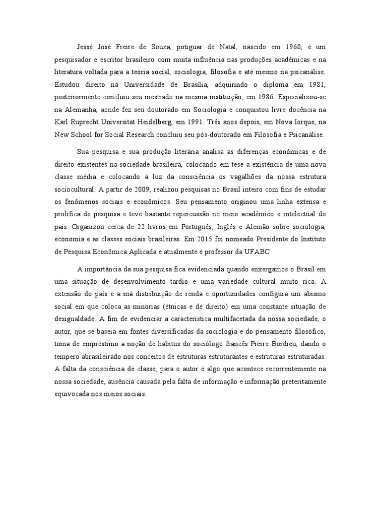 Jessé José Freire de Souza | PDF