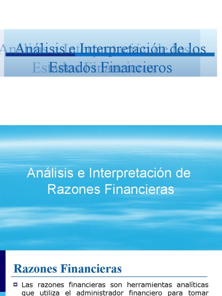 00-Analisis e Interpretacion de Los Estados Financieros-Clase 3 | PDF | Compartir (Finanzas ...