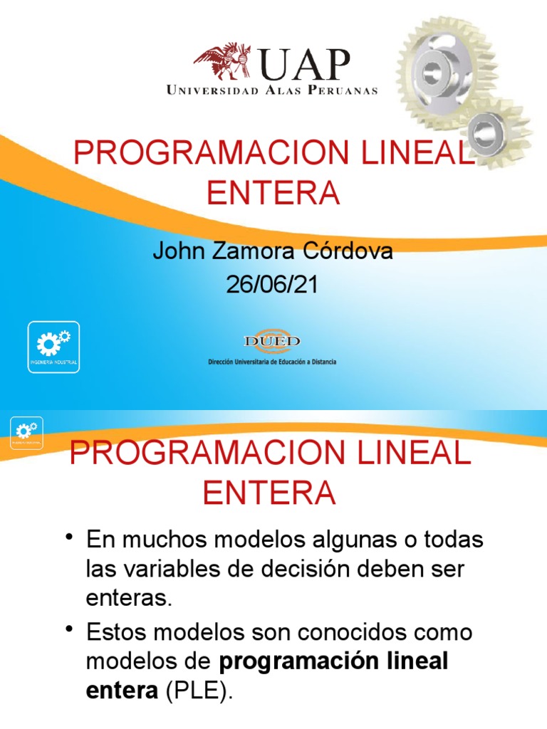 S07.s2 - Programacion Lineal Entera y Binaria | PDF | Programación ...