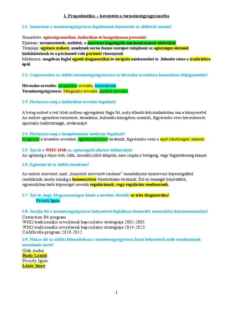 FINAL TGY 1 - Propedeutika - TK | PDF