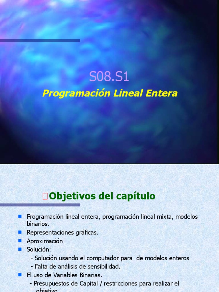 S08.s1 - Programacion Lineal Entera y Binaria | PDF | Programación ...
