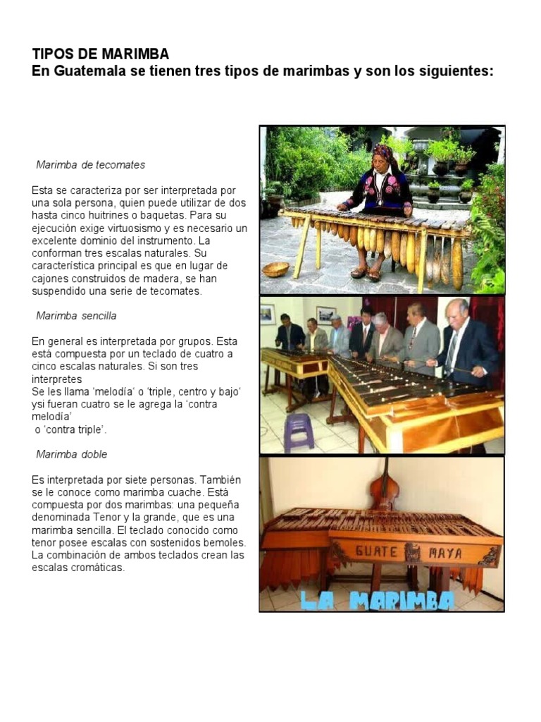 Tipos de Marimba en Guatemala | PDF | Artes del Lenguaje y Comunicación ...