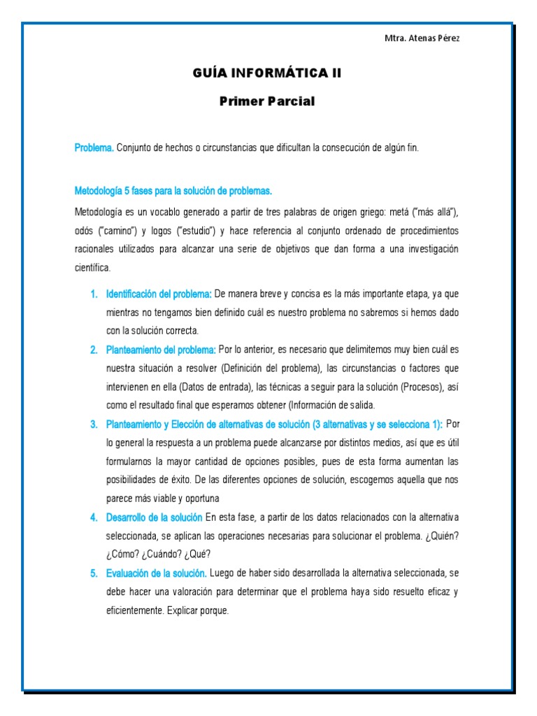 Guia Informática 2 | PDF | Algoritmos | Variable (informática)