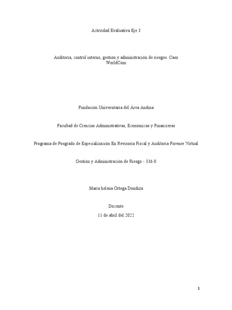 Actividad Evaluativa Eje 3 | Descargar gratis PDF | Auditoría ... Actividad Evaluativa Eje 3 | Descargar gratis PDF | Auditoría ...
