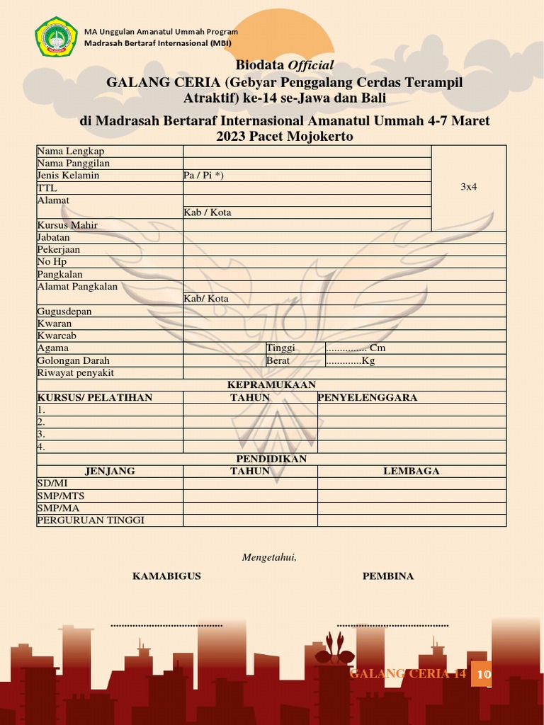 Biodata Official | PDF