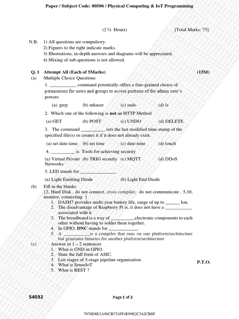 SYCS IOT Programming Sem III 2018-19 | PDF