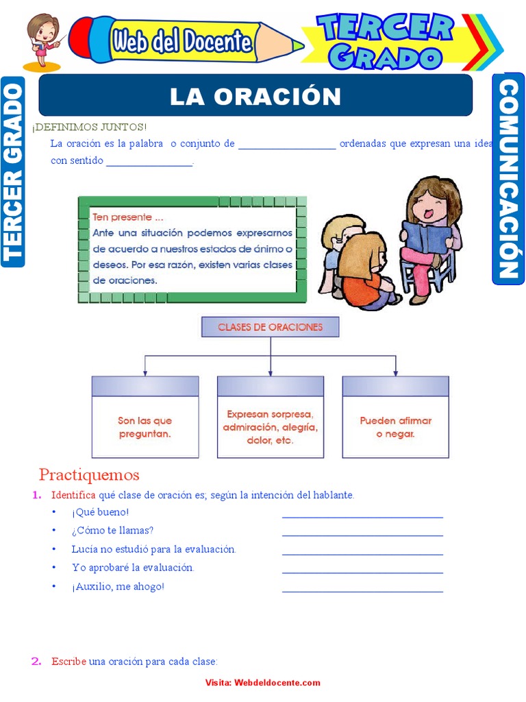Clases de Oraciones para Tercer Grado | PDF