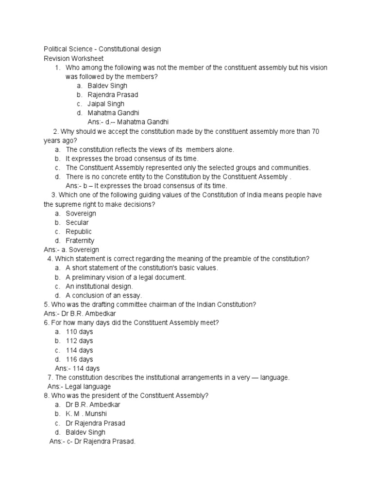 Political Science - Constitutional Design | PDF | Constitution | Government