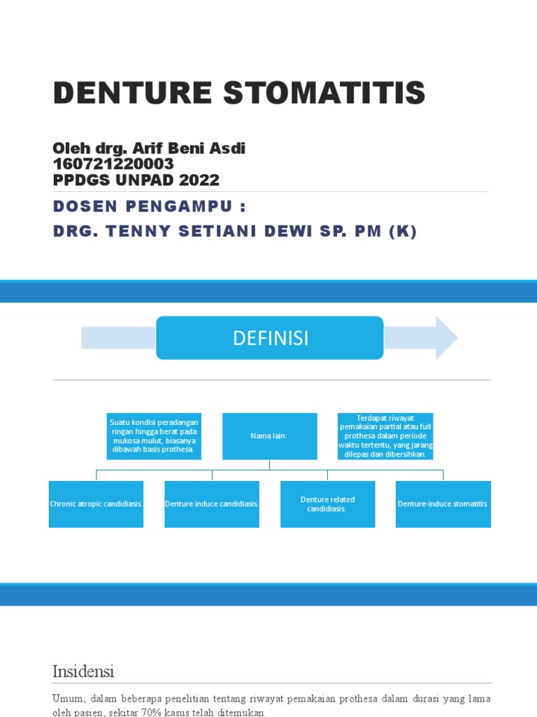 Arif - Denture Stomatitis - Drg. Tenny | PDF
