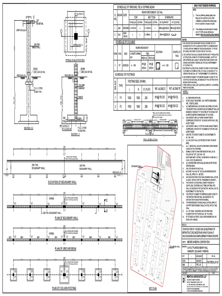Boundary Wall Drawing | PDF
