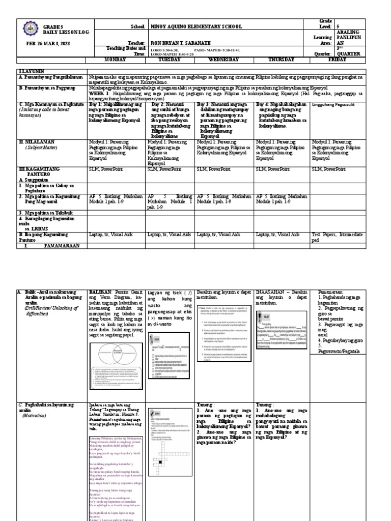 DLL Ap Q3 Week 1 | PDF