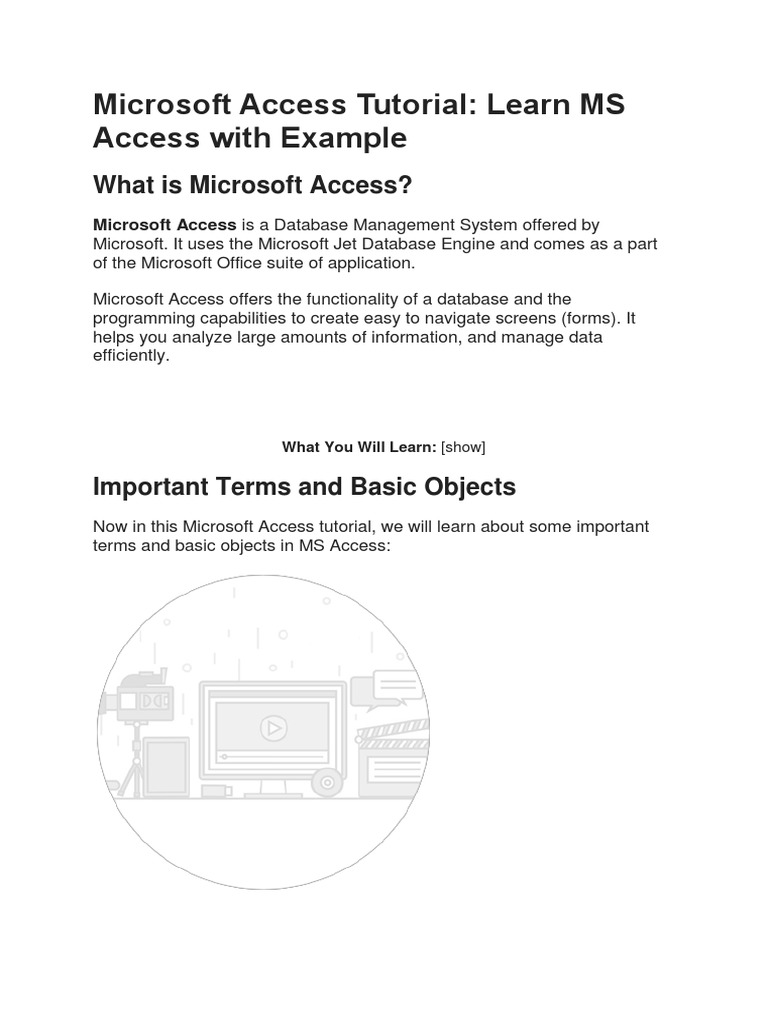 Microsoft Access Tutorial | PDF | Microsoft Access | Databases Microsoft Access Tutorial | PDF | Microsoft Access | Databases