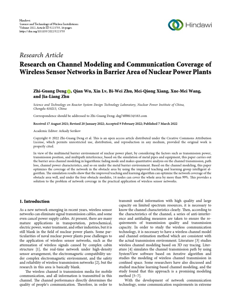 Research On Channel Modeling | PDF | Computer Network | Wireless Sensor Network