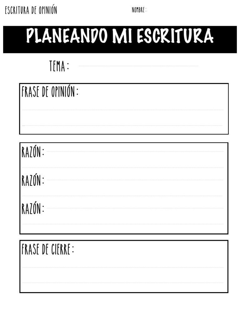 Escritura de Opinion Plantilla | PDF