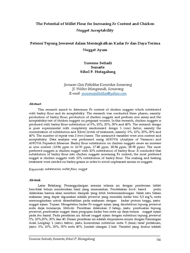Potensi Tepung Jewawut Dalam Meningkatka | PDF | Analysis Of Variance