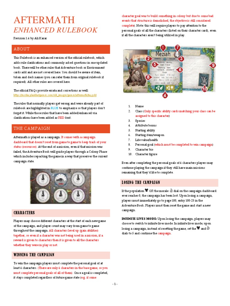 AFTERMATH Enhanced Rulebook v1.4 | PDF | Playing Cards