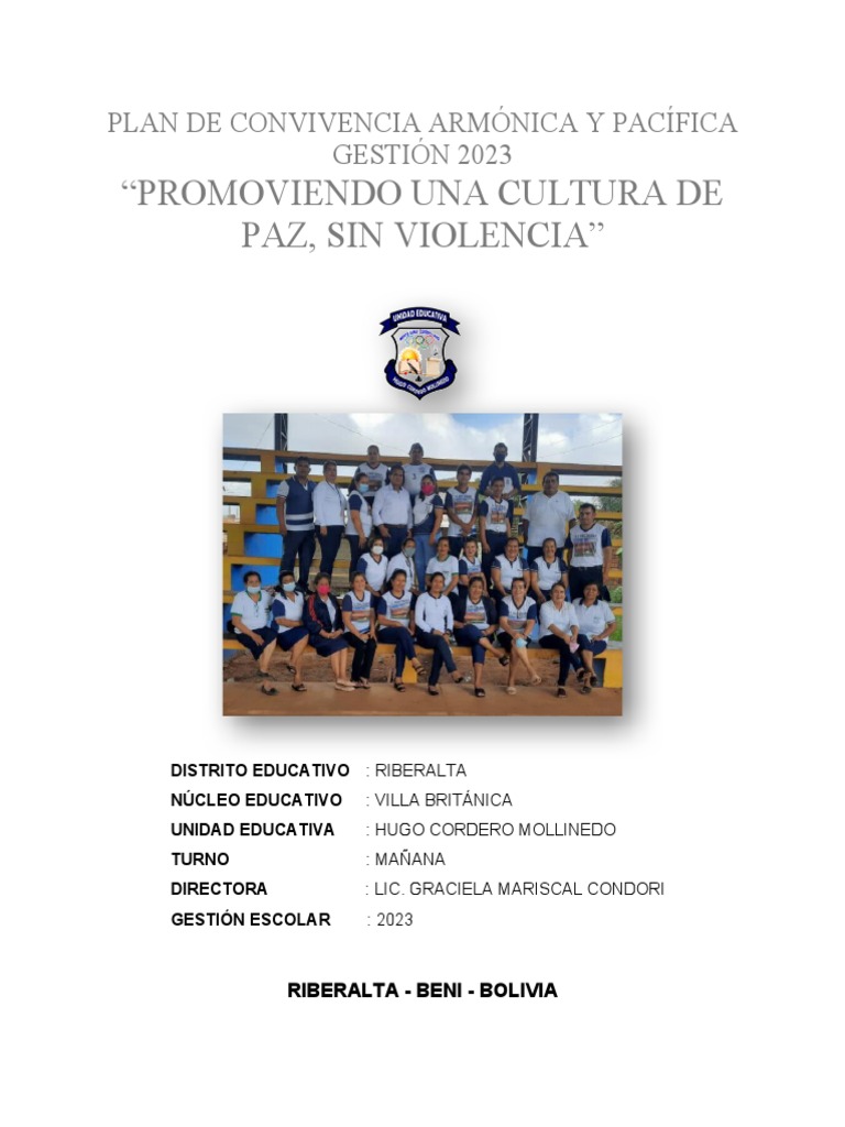 Plan de Convivencia - Pacífica Hugo Cordero 2023 | PDF | Maestros ... Plan de Convivencia - Pacífica Hugo Cordero 2023 | PDF | Maestros ...