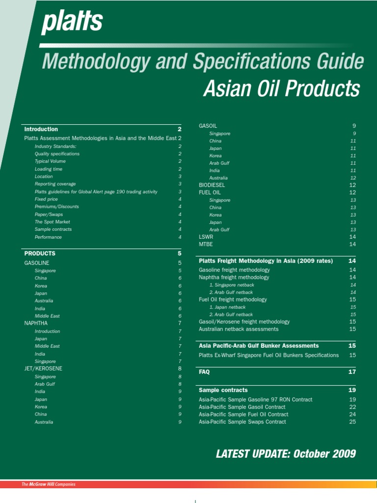 Platts Methodology and Specifications Guide - Asian Oil Products | PDF ...