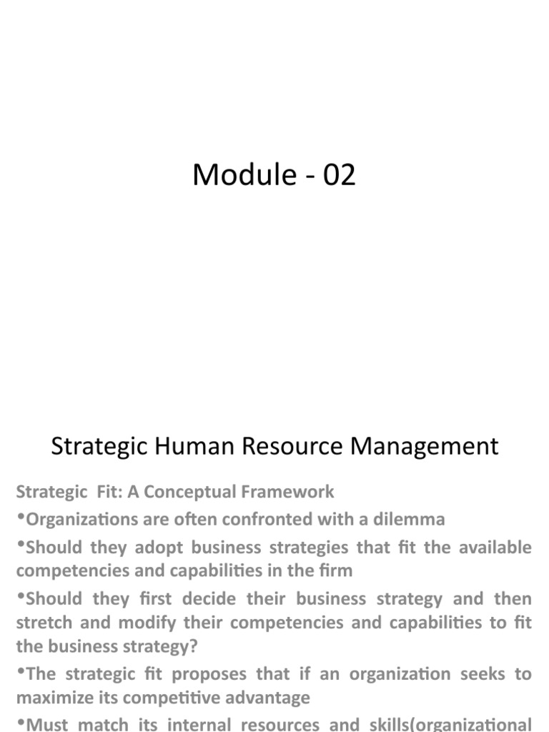 Module - 02 | Download Free PDF | Strategic Management | Human Resource Management