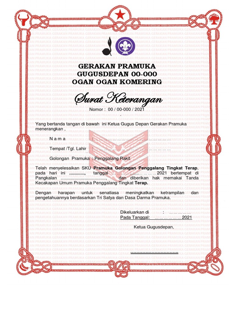 Piagam SKU Penggalang Terap | PDF