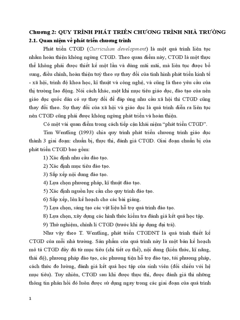 Kì 2-2223 - Chương 2 Quy Trình PTCT (Tài Liệu Gửi Cho SV) | PDF