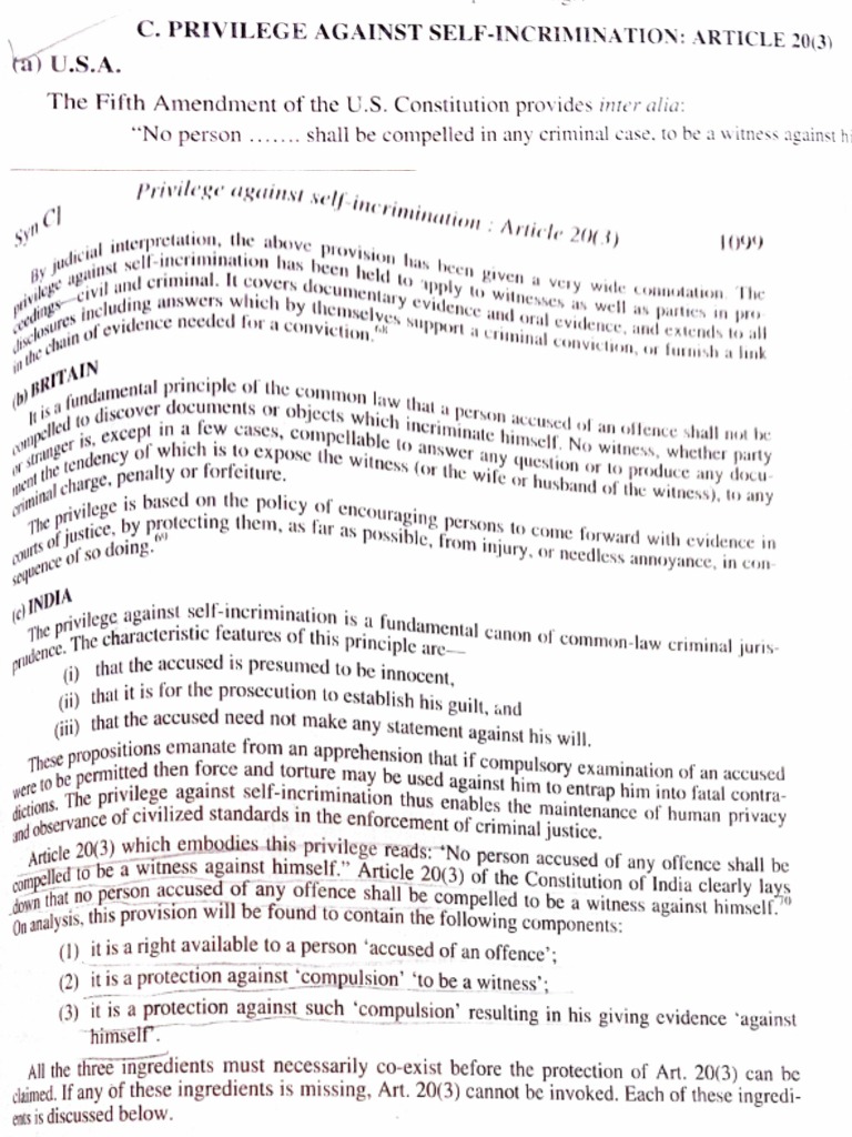 Right Against Self Incrimination | PDF | Fifth Amendment To The United ...