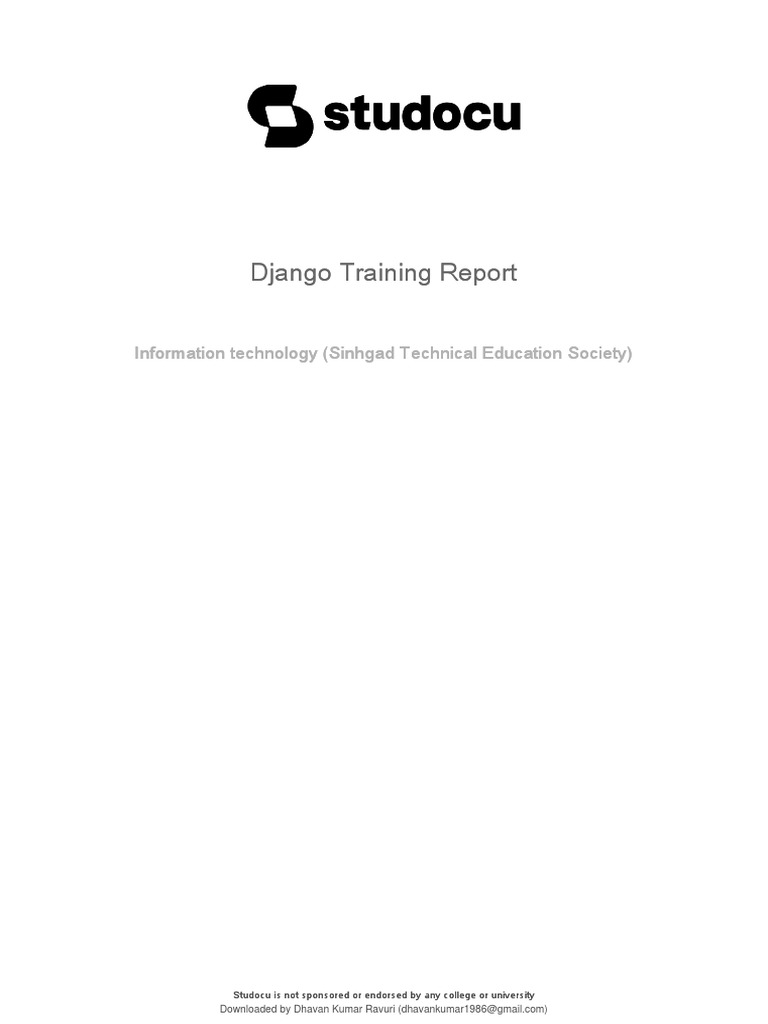 Django Training Report | Download Free PDF | Model–View–Controller | Software Development