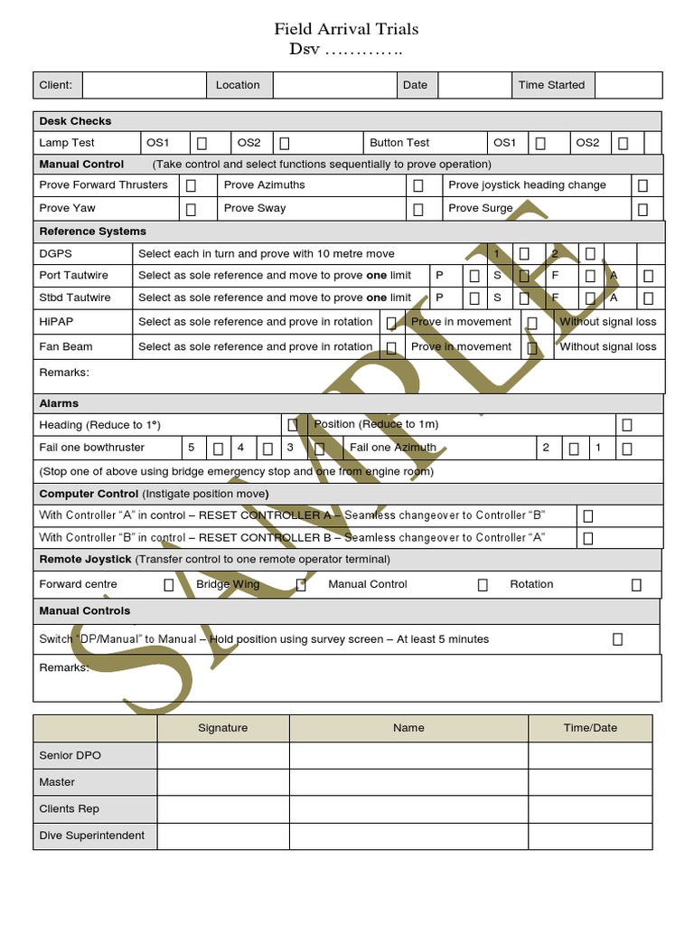Field Arrival Trials | PDF | Components | Equipment
